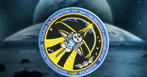 Patch de vaisseau spatial brodé à coudre sur manche uniforme de la mission spatiale STS-131 de l'ISS